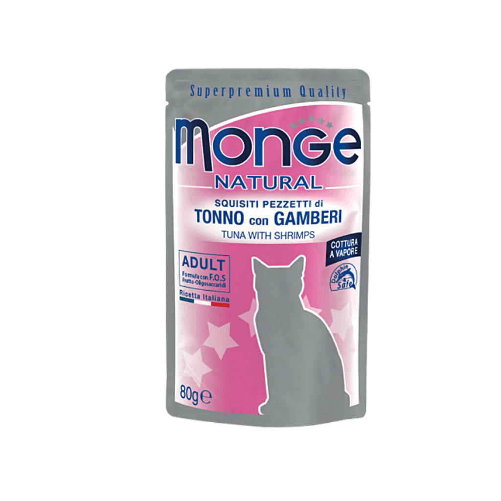 Monge Natural Bustine Tonno/Gamberi - Lallohallo.com