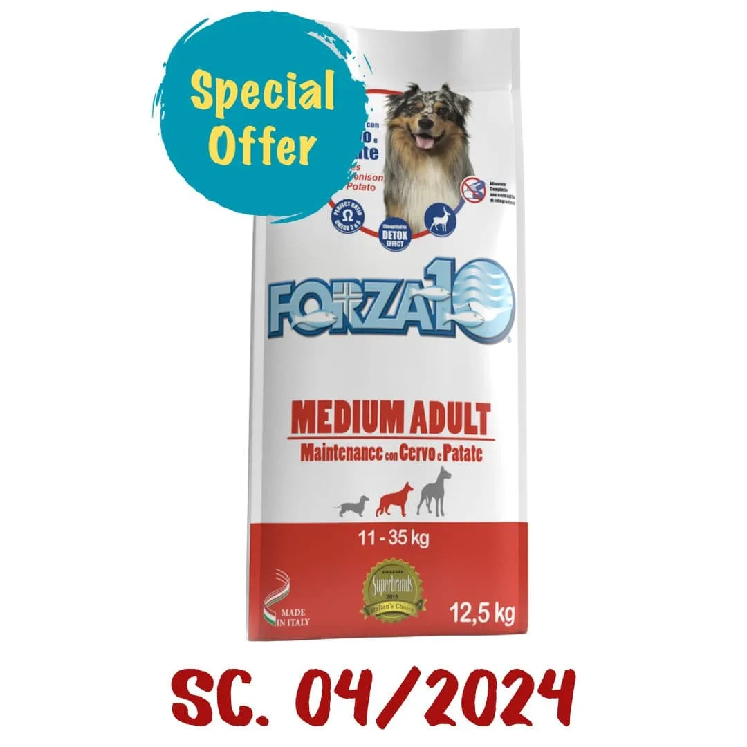 Super Promo - Forza 10 Maintenance Medium Adult Cervo 12,5kg (Scadenza 04-2024) - lallohallo.com