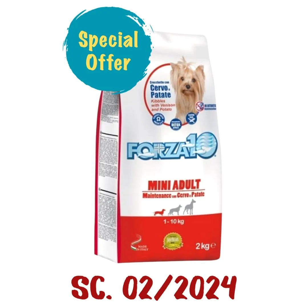 Super Promo - Forza 10 Maintenance Mini Adult Cervo e Patate 2kg (Scadenza 02-2024) - lallohallo.com