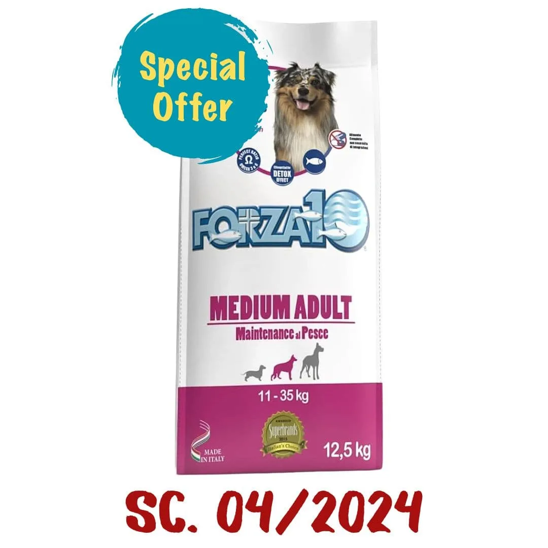 Super Promo - Forza 10 Medium Adult Maintenance al Pesce 12,5 kg (Scadenza 04-2024) - lallohallo.com