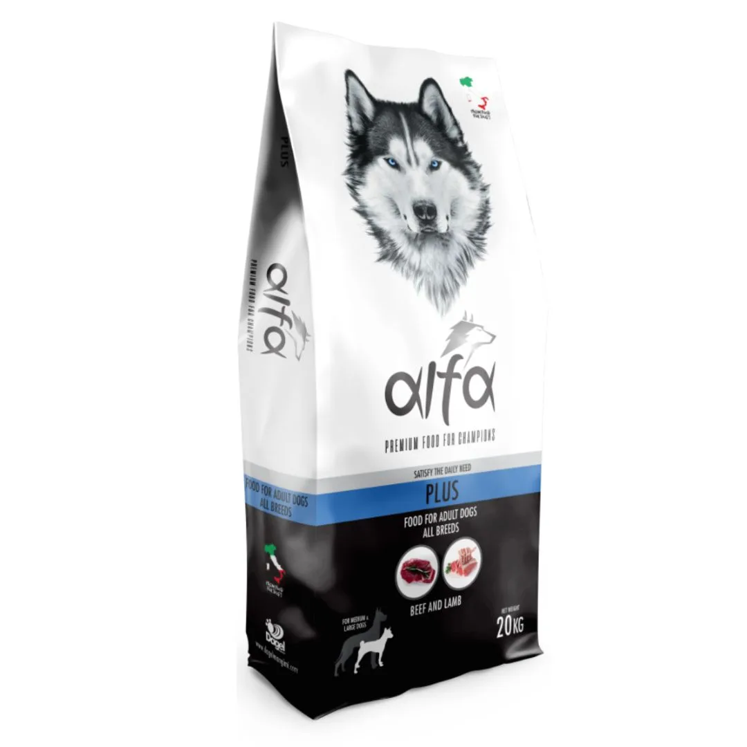 Alfa Plus Cane Adult All Breeds con Manzo e Agnello - 20kg - lallohallo.com