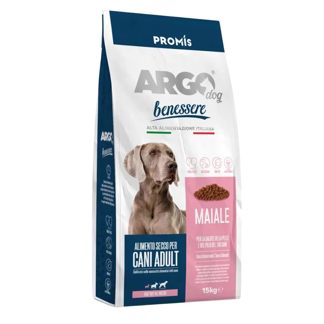 Argo Benessere Cane Adult con Maiale - 15kg - lallohallo.com