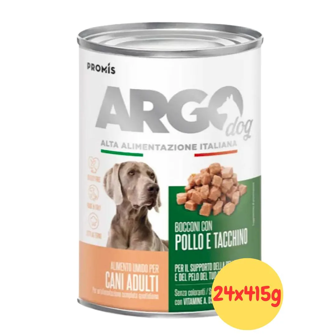 Argo Umido Cane Adult Bocconi con Pollo e Tacchino - 24x415g ...